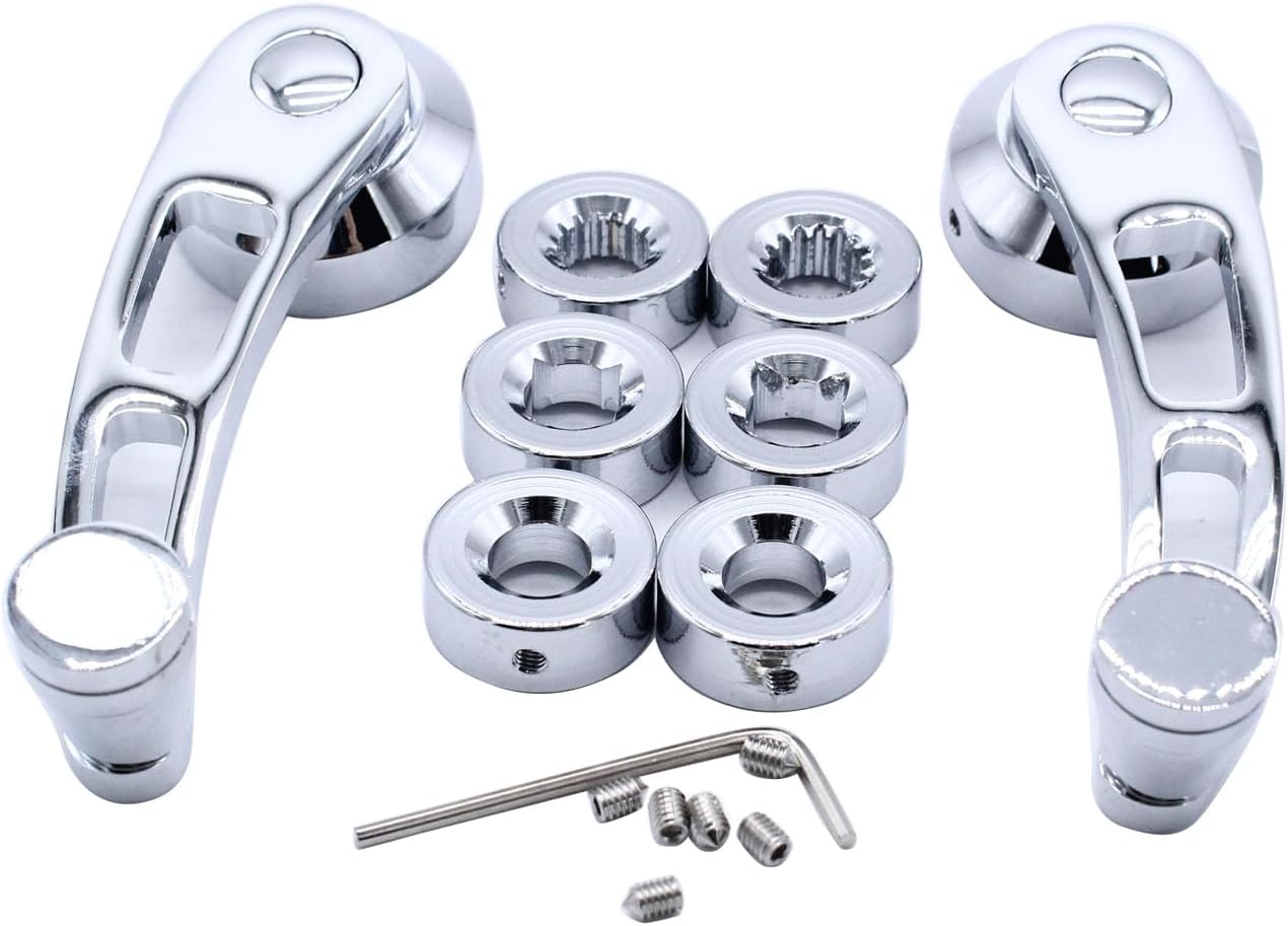 Amazon.com: SHLPDFM 2 Sets Window Crank Handle Chrome Billet Aluminum 4 ...