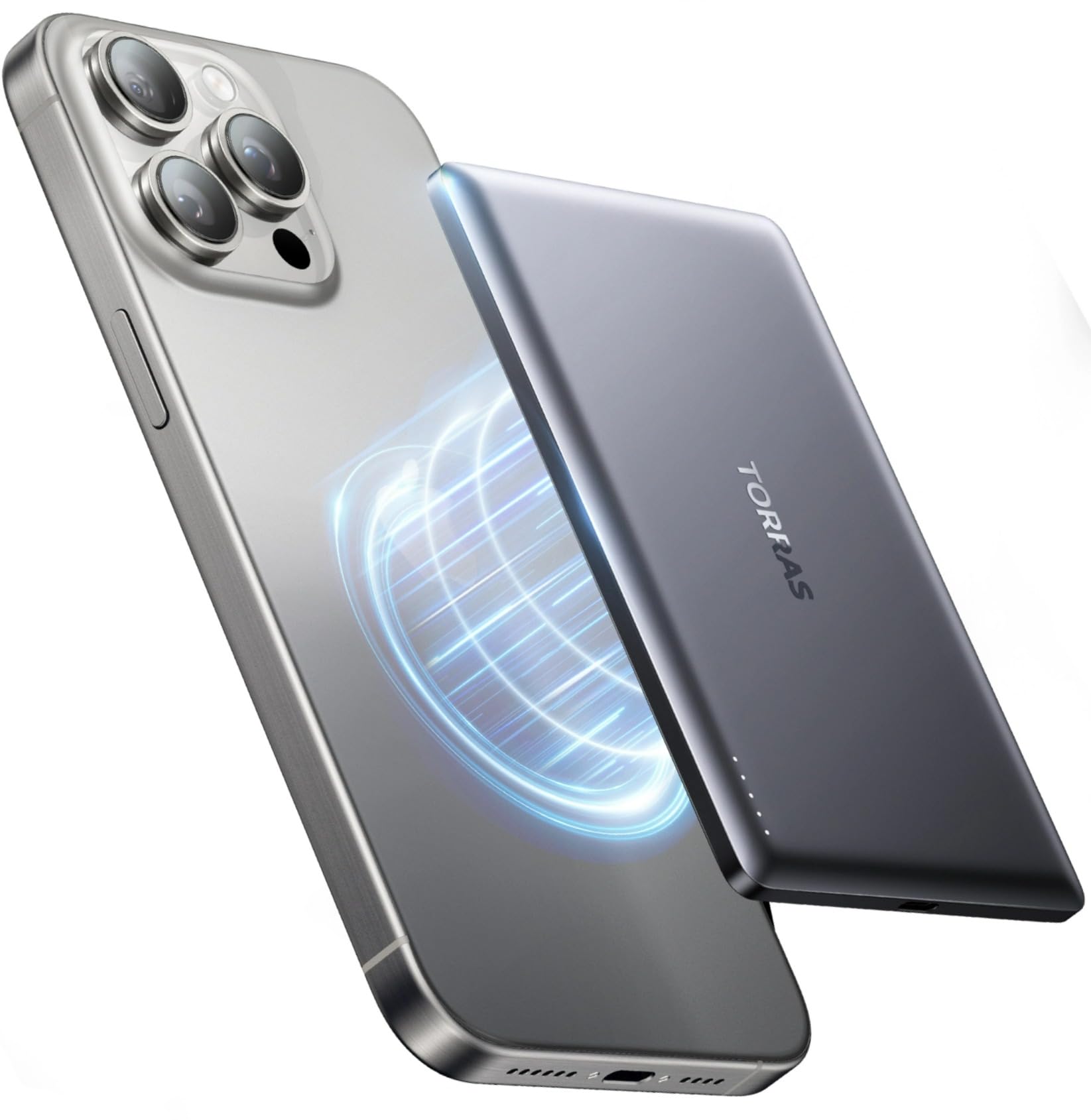 TORRAS MiniMag Ultra Slim Power Bank for MagSafe, 5000mAh Fast Charging ...