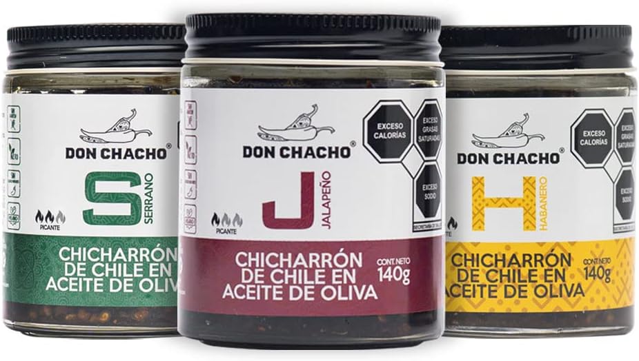 Chicharrón de Chile en Aceite de Oliva Don Chacho - 3 Pack Variado con ...