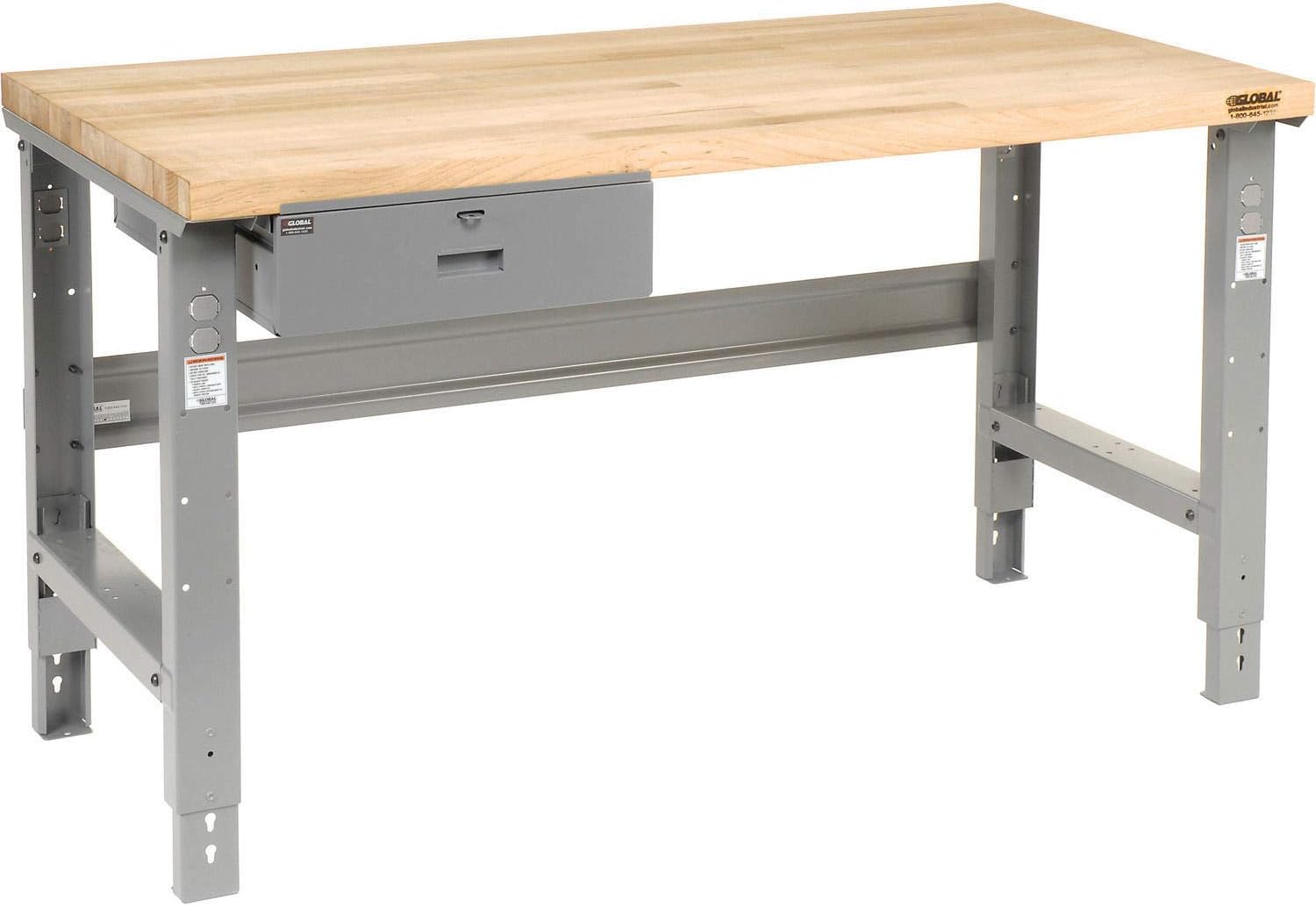 Global Industrial Maple Butcher Block Square Edge Top Workbench with ...