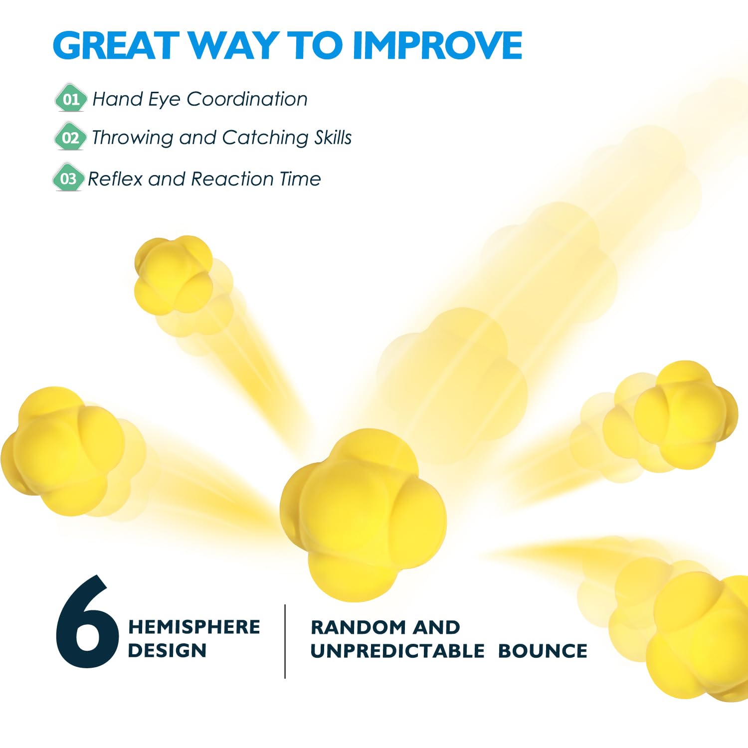 Snapklik.com : Yellow Sports Reaction Balls, Reactivity Ball For Field ...