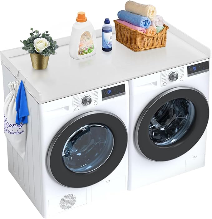 VEVOR Washer Dryer Countertop, 54" x 27" Wooden Washer and Dryer ...