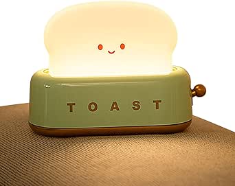 A/R Cute Night Light Toast Lamp Cute Bread Toast Lamp Dimmable LED ...
