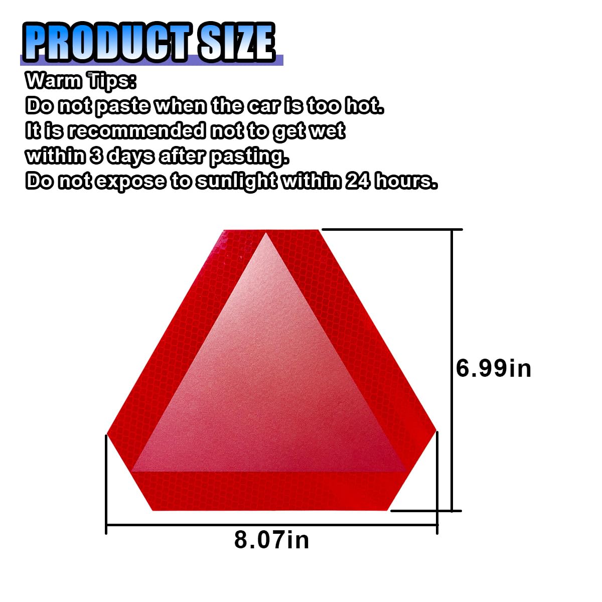 Snapklik.com : 4PCS Slow Moving Vehicle Triangle Sign, 7" X 8 ...
