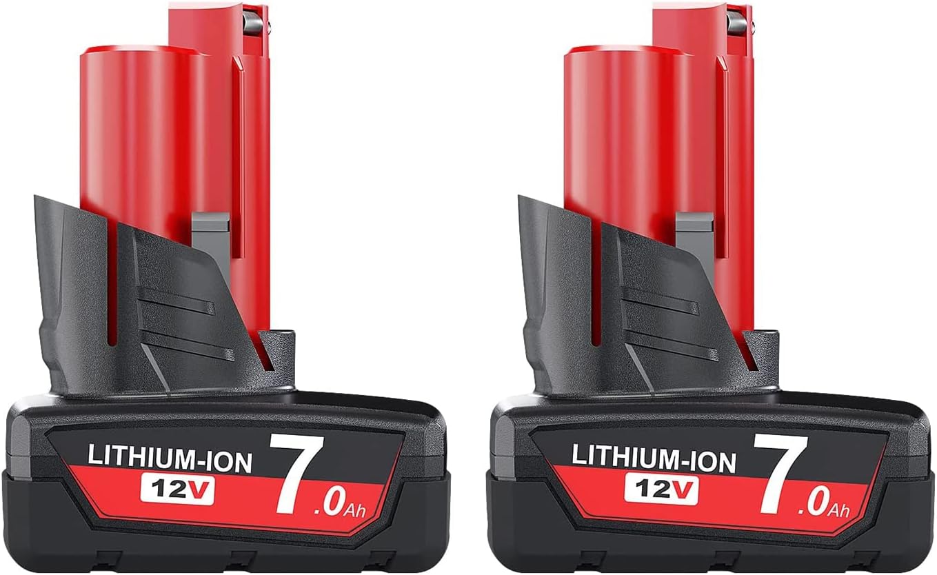 Upgraded 7000mAh M12 Battery 48-11-2460 Replacement for Milwaukee M12 ...