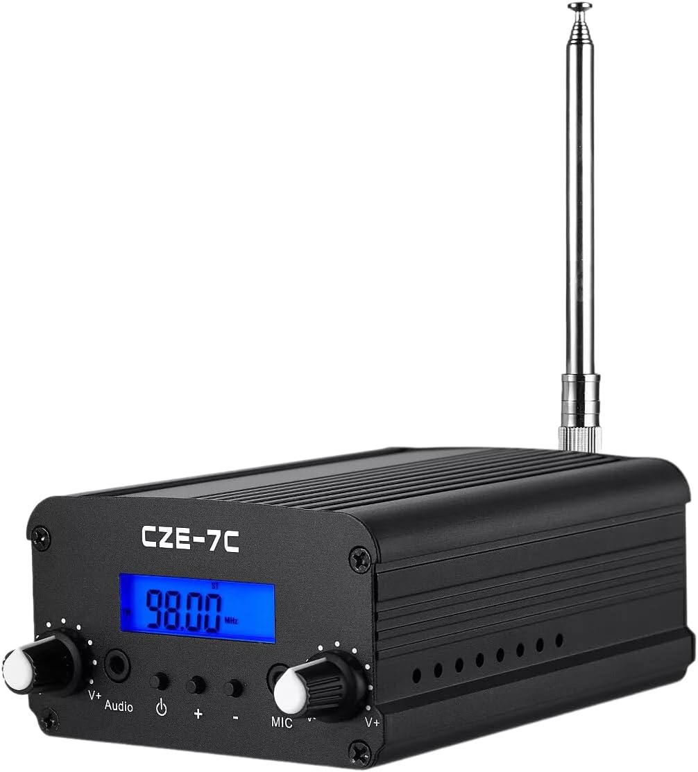 Amazon.com: BaseWish 7W 1W Long Range FM Transmitter with LCD & 3.5mm ...