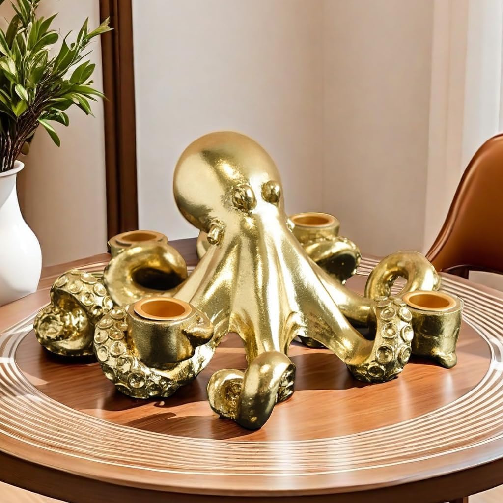 Amazon.com: Octopus Candle Holder, Octopus Shape Resin Candlestick ...