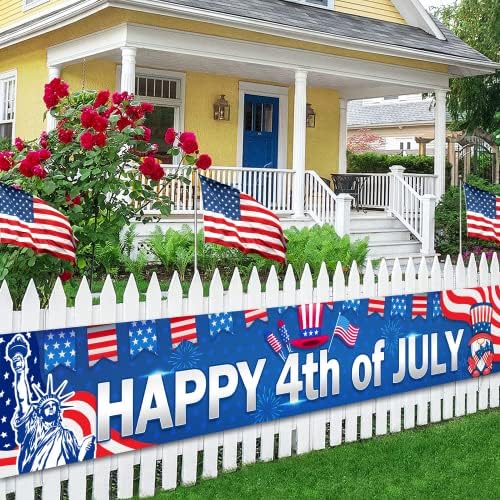 Amazon.com: Happy 4th of July Patriotic Banner Decorations, USA ...