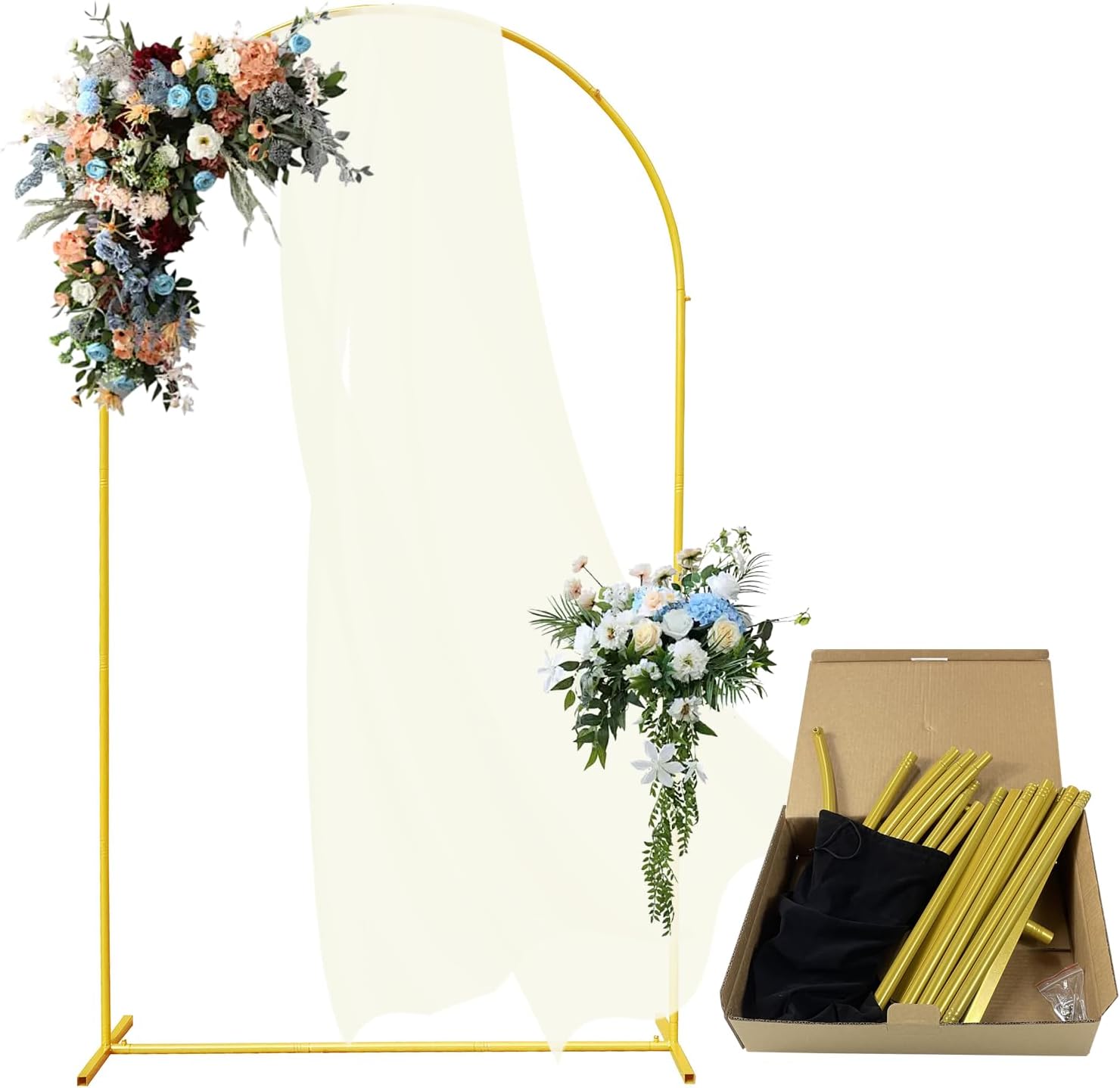 Amazon.com : KOMCLUB Metal Arch Backdrop Stand Wedding Balloon Arch ...