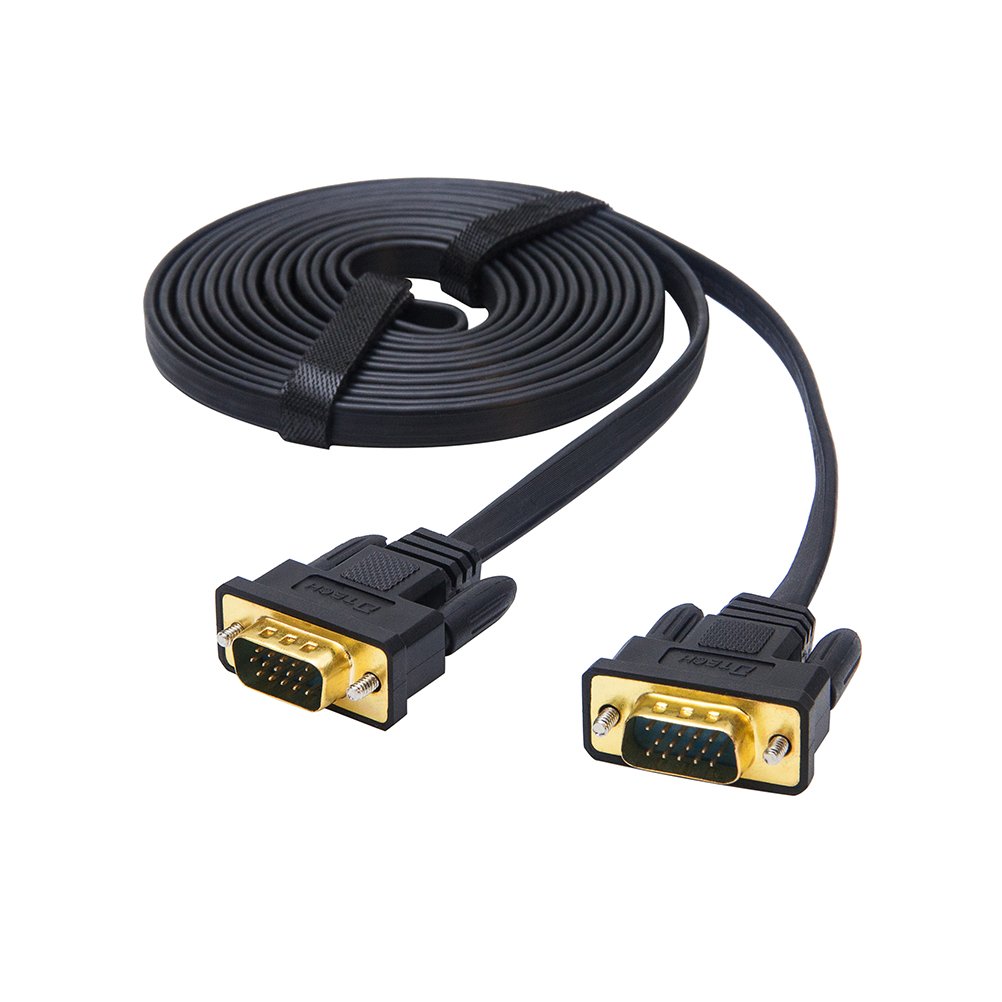 DTech Ultra Thin Flat Type Computer Monitor VGA Cable 5m Standard 15 ...