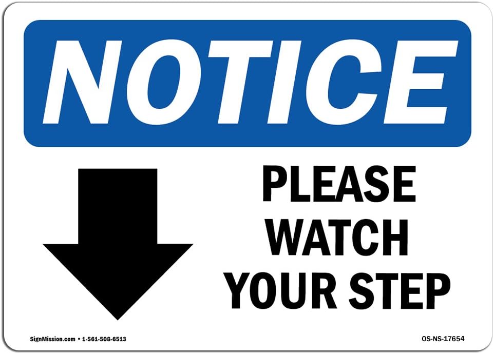 Amazon.com: Hillman 845623 Watch Your Step self-Adhesive Sign, 2x8 ...