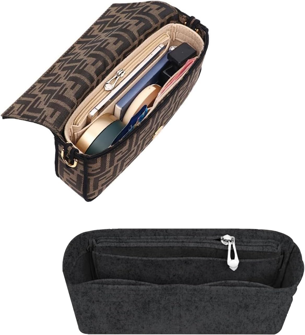 Amazon.com: Chispee Purse Organizer Insert Felt Bag Organizer with ...