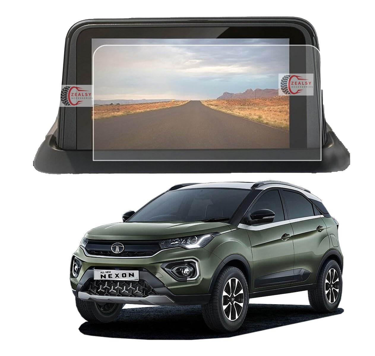 Zealsy Compatible For Tata Nexon 7 Inch Infotainment System Touch Screen Guard Protector ...