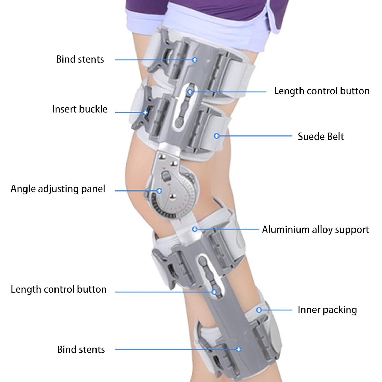 Buy Hinged Knee Brace, Lightweight Knee Brace Flexible Adjustable Knee ...