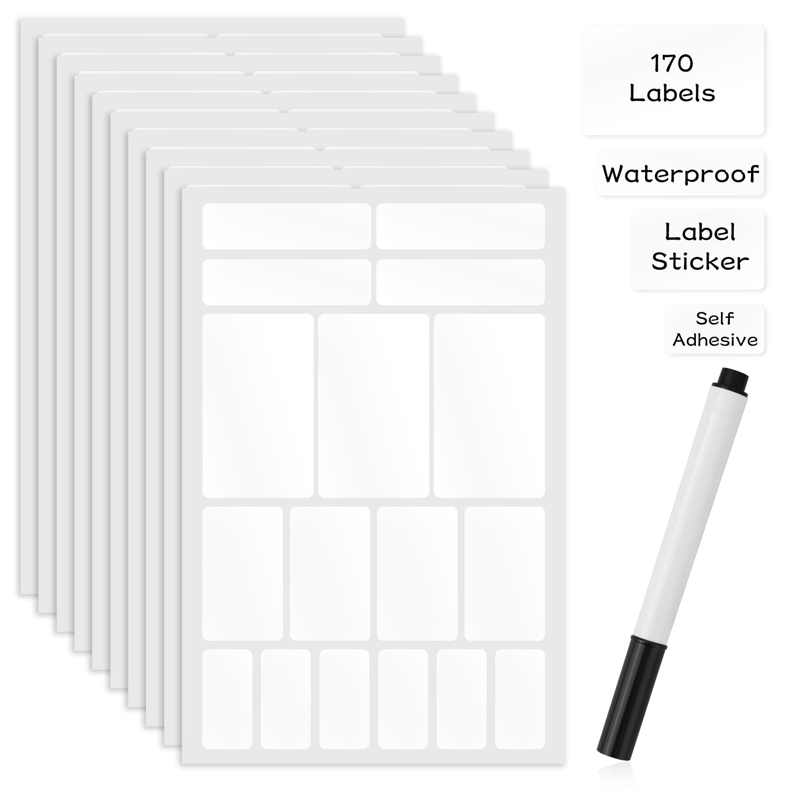 Amazon.com : 171Pcs Removable Labels for Jars Spice Label Stickers with ...