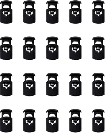 Amazon.com: Tupalizy 21x11mm Black Plastic Cord Locks Spring Stoppers ...