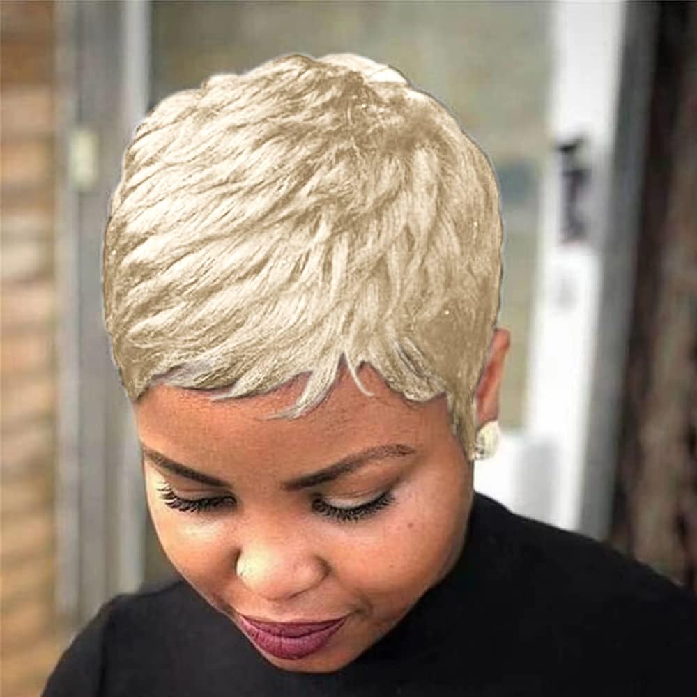 Amazon.com : DOcute Blonde Short Pixie Wigs for Black Women Blonde ...