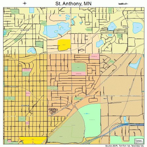 Amazon.com: Large Street & Road Map of St. Anthony, Minnesota MN ...