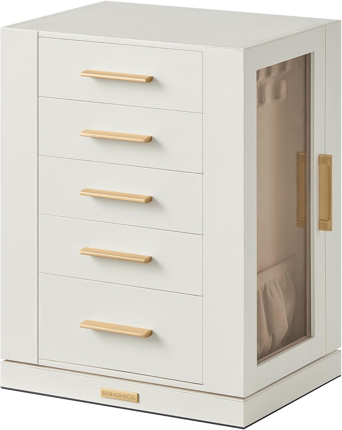 SONGMICS Jewellery Box 360° Rotating, Jewellery Organiser with 5 ...