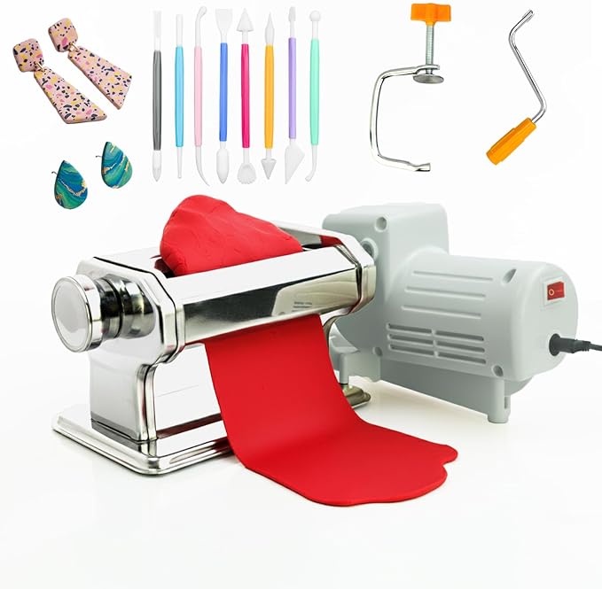Amazon.com: Electric Polymer Clay Roller Machine, Dual Mode Clay Press ...
