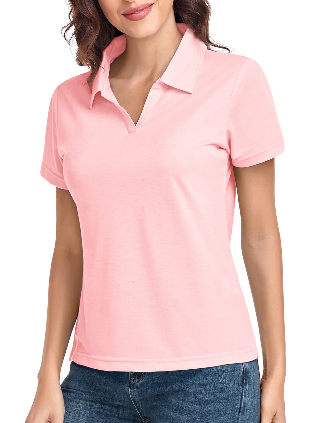 V VALANCH Womens Short Sleeve Polo Shirts Lady Golf Apparel Lightweight ...