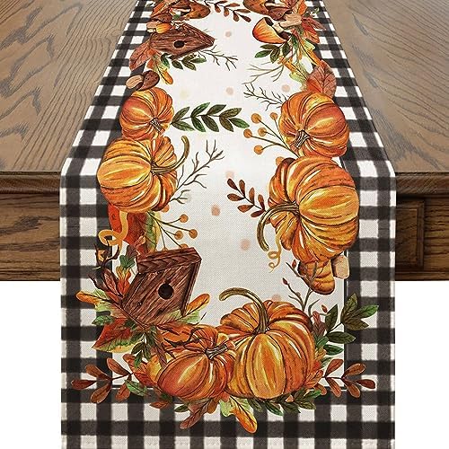 Amazon.com: OurWarm Fall Table Runner 72 Inches Long, Pumpkin Autumn ...