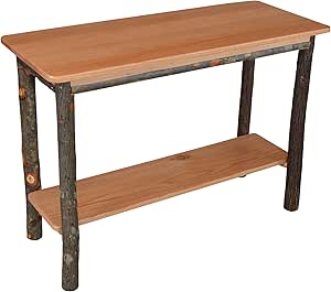 Amazon.com: Amish-Made Tall Rectangular Natural-Stained Hickory Console ...