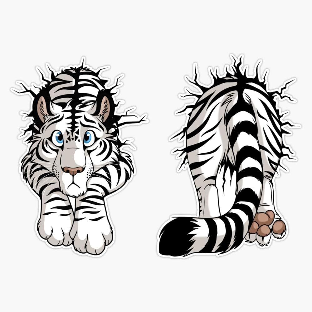 Amazon.com: Triangle Tiger Animal Asian Decor Vinyl Waterproof Sticker ...