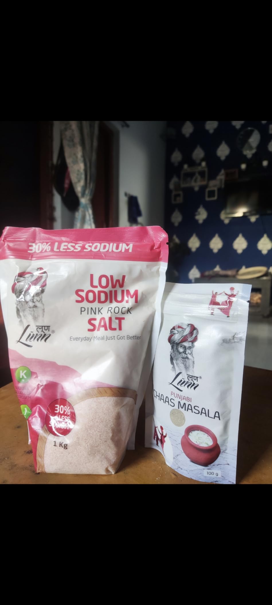 Lunn 30% Low Sodium Pink Rock Salt | 1 Kg Pouch | First Time in India ...