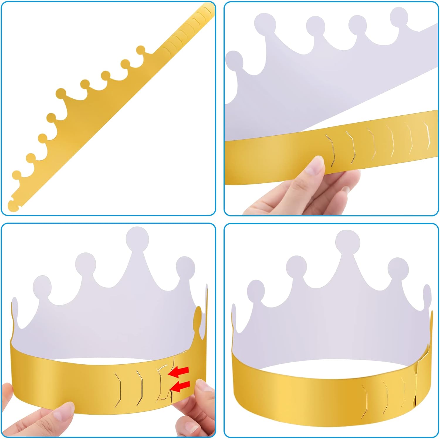 SIQUK 27 Pieces Golden Paper Crown Party Gold Crowns Hats King Crowns ...