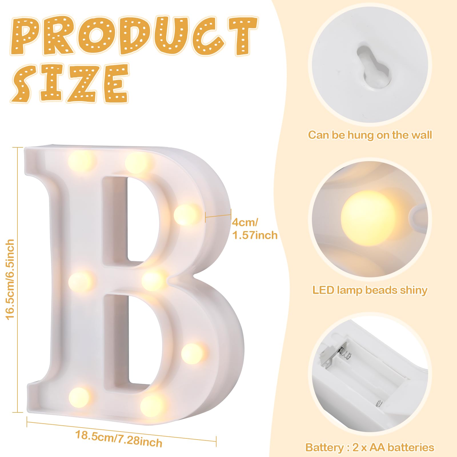 Sumind 6 Pcs Light up Letter Oh Baby Sign 8.7" Tall Large LED Oh Baby ...