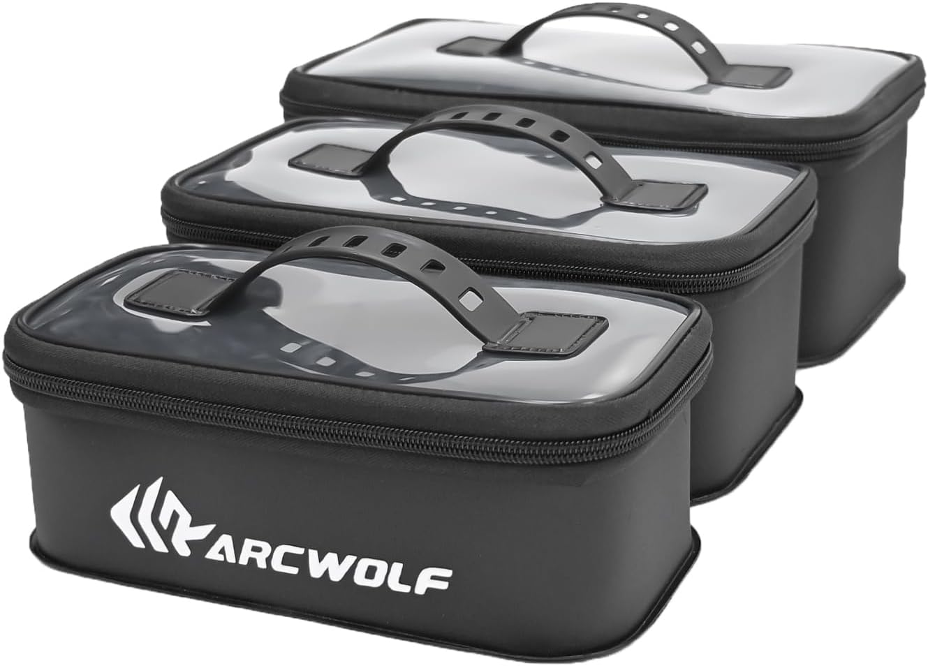 Amazon.co.jp: ARCWOLF タックルケース 釣り タックルボックス EVA素材 3個セット 透明な上蓋バッカン 多機能 ソフトな持ち手 ルアーケース 収納ボックス 持ち運び便利 ...