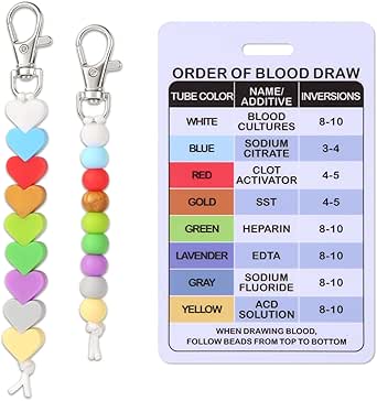 Amazon.com: 2pcs Order of Blood Draw Beads, Round/Heart Beads Order of ...
