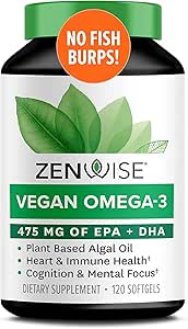 Zenwise Vegan Omega-3 Plant Based Fish Oil - 120 ct : Amazon.co.uk ...