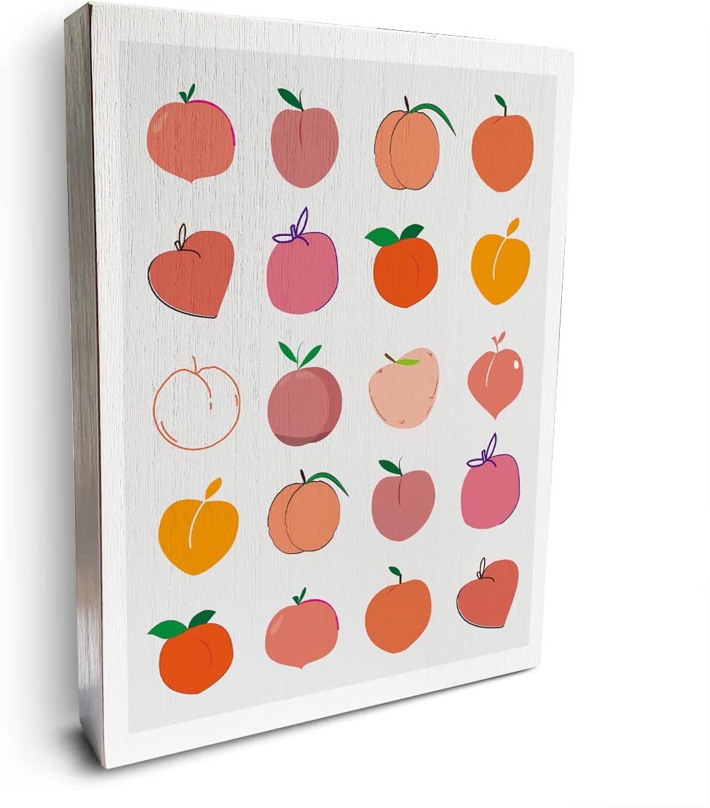 Amazon.com: Rustic Peach Box Sign Wooden Fruit Peaches Wood Block Sign ...