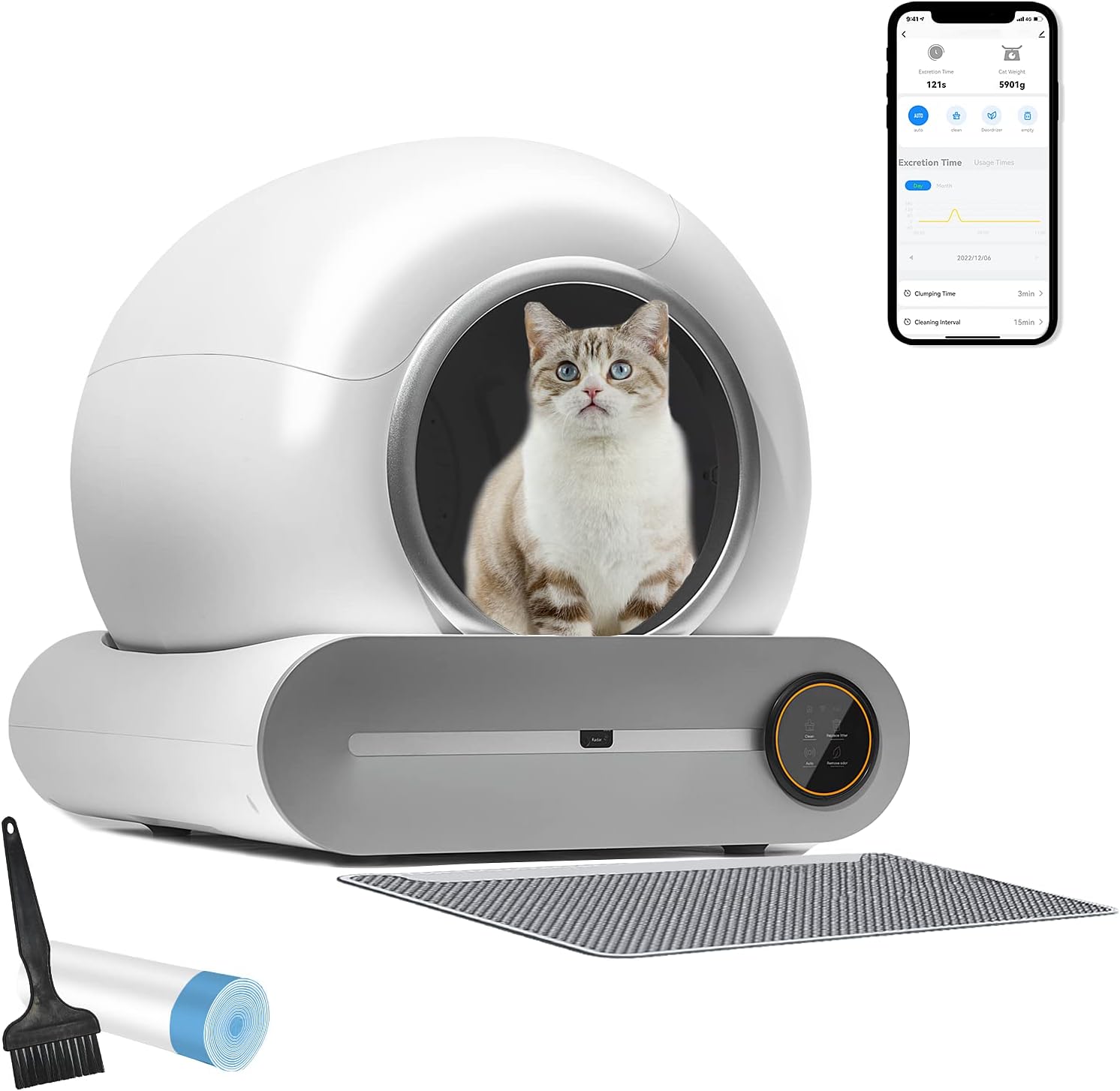 Amazon.com : Self-Cleaning Cat Litter Box, Automatic 65L+9L Large ...