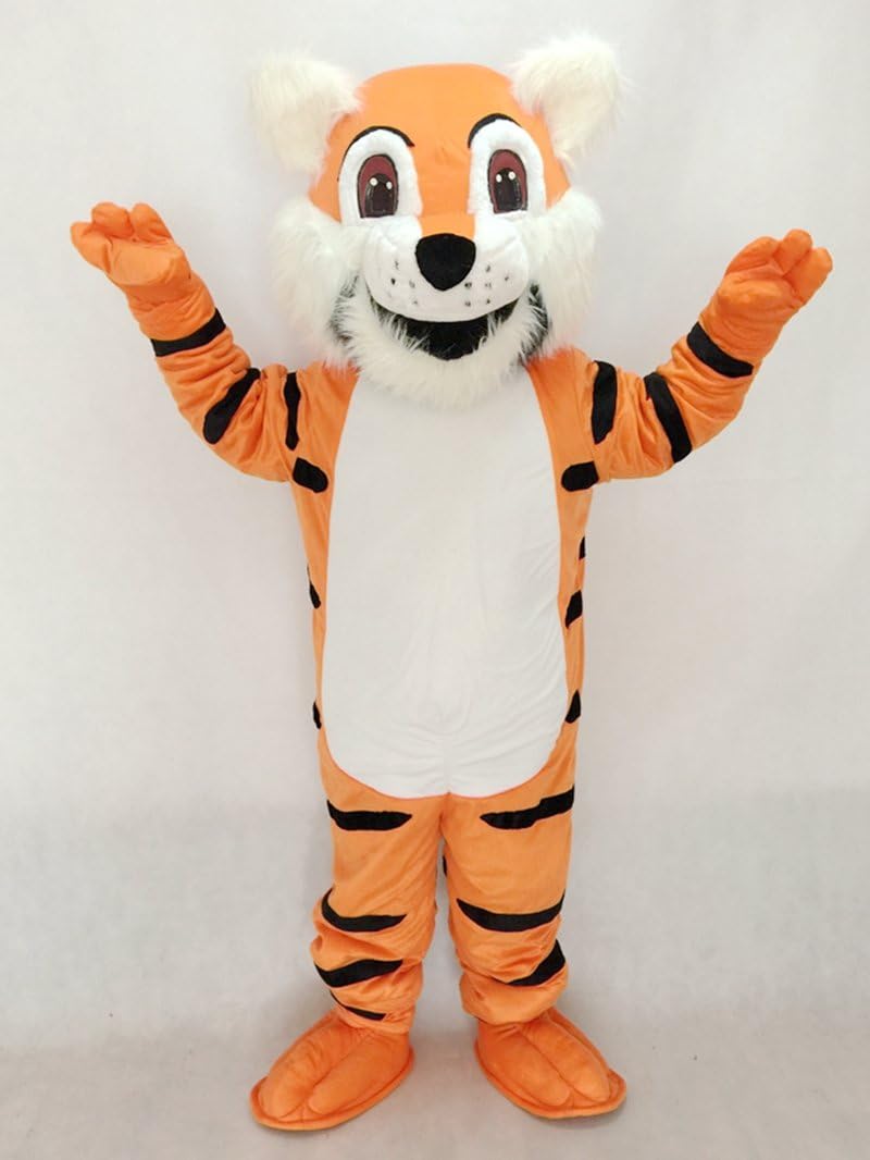 Amazon.com: rushopn Cute Orange Toby Tiger Mascot Costume : Sports ...