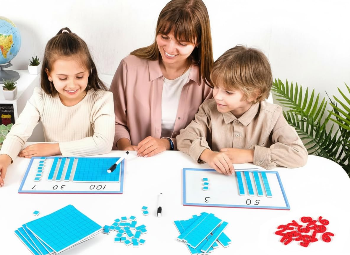 Snapklik.com : 153 PCS Jumbo Magnetic Base Ten Blocks - Place Value ...