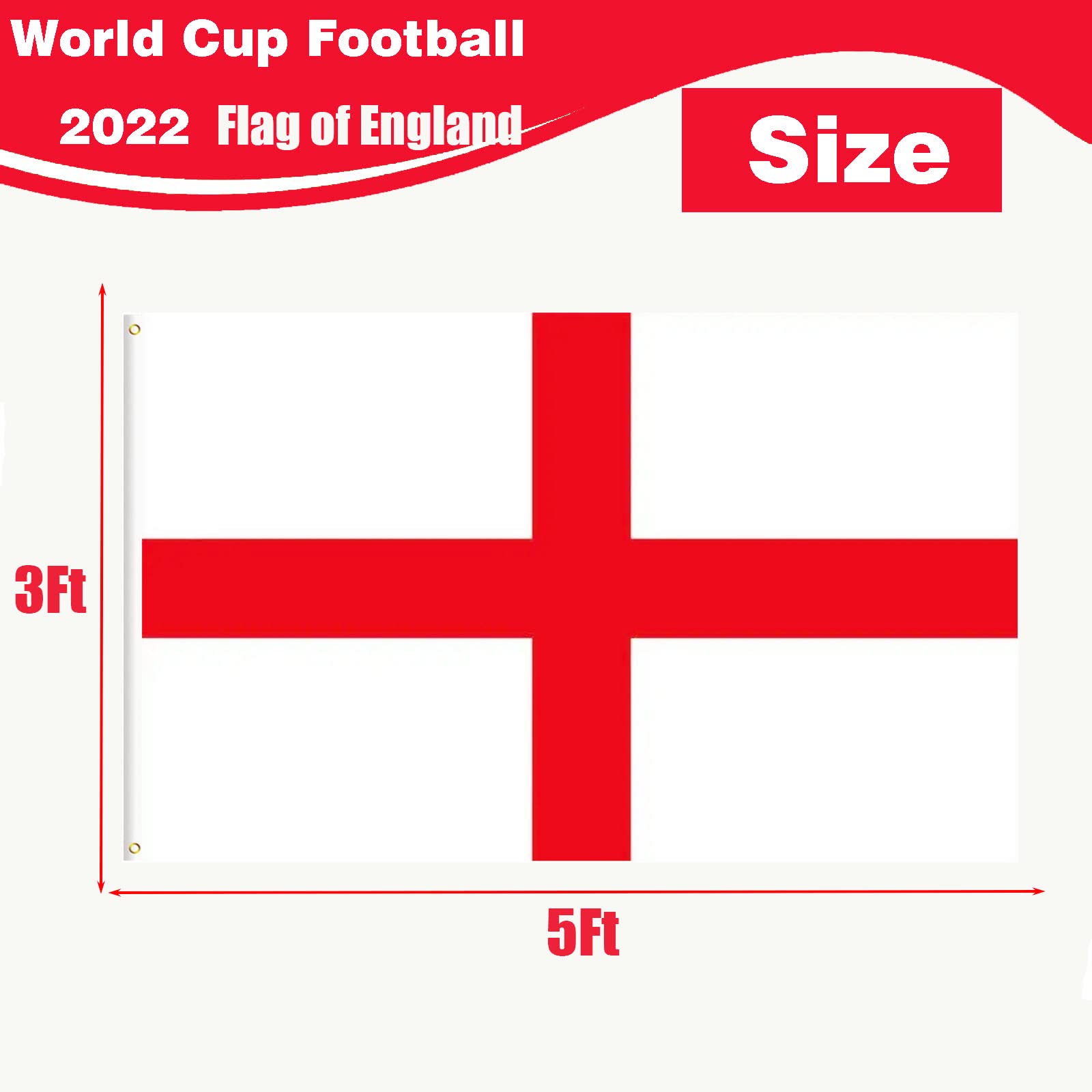 England Flag 5ft x 3ft with Eyelets (150 x 90cm), Large England ...