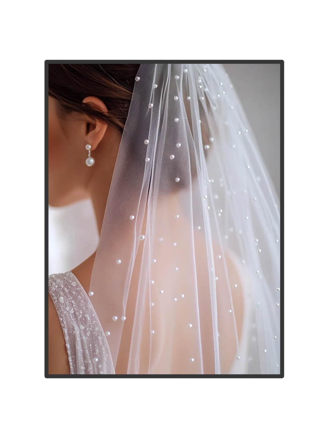 Fdesigner Pearl Cathedral Veil White Wedding Long Veils Bride 1 Tier ...