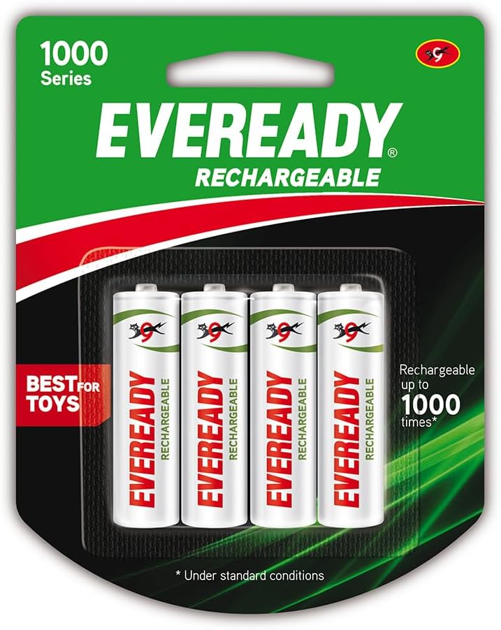 Eveready AA Rechargeable Battery | 1000 Series | Pack of 4 | Durable ...