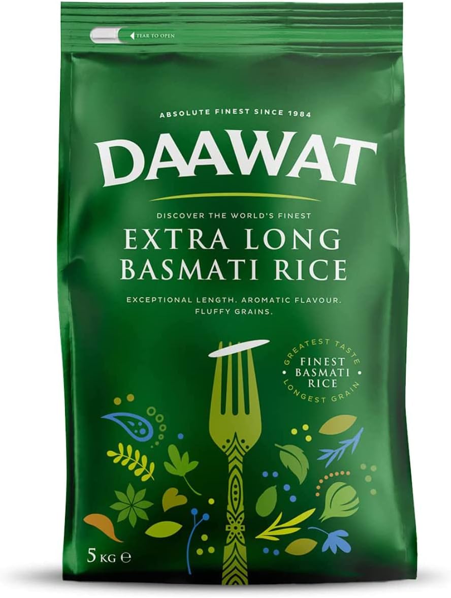 Daawat Extra Long Basmati Rice with Exceptional Length, Aromatic ...
