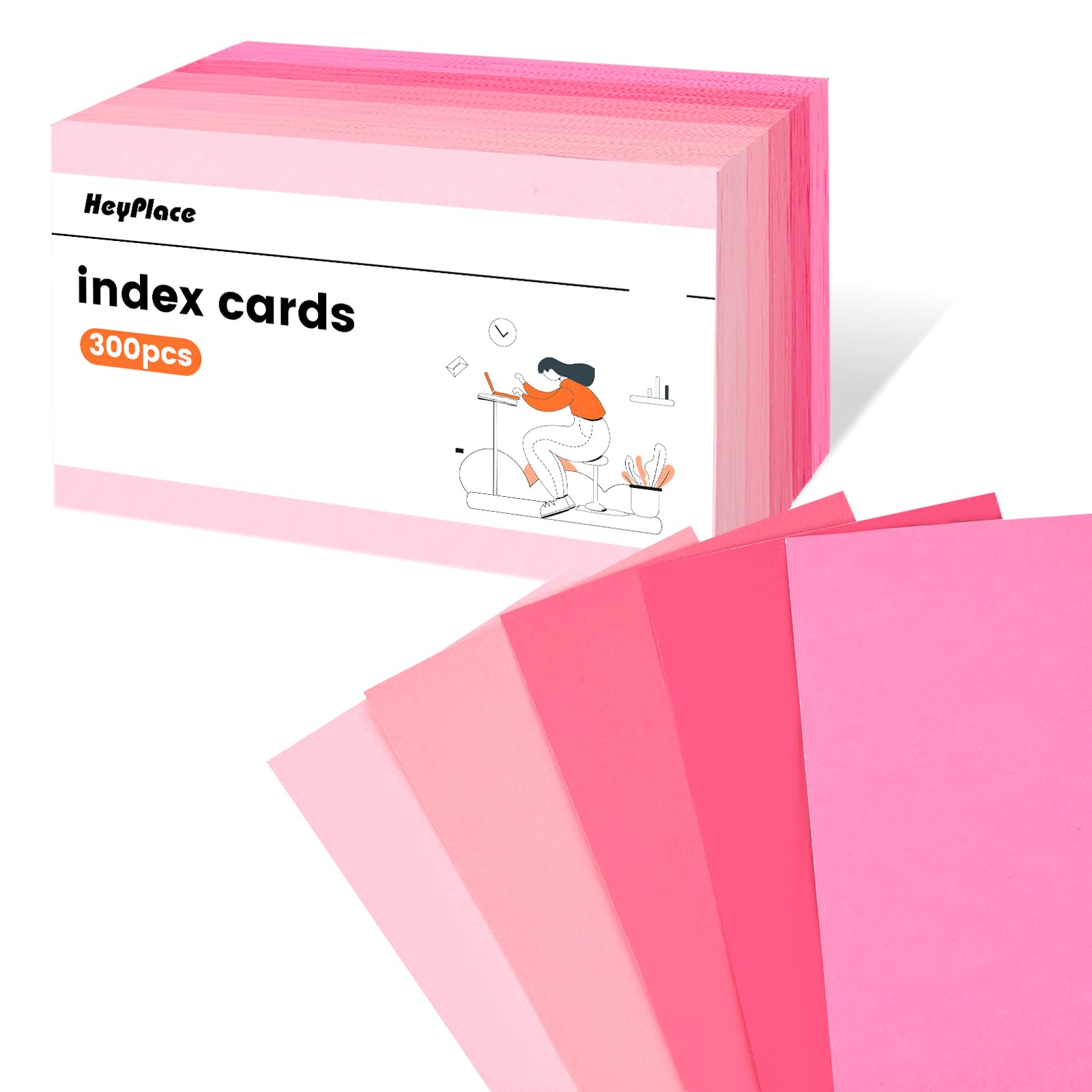 Snapklik.com : 300 Count Index Cards 3 X 5 Inch, Pink Flash Cards For ...