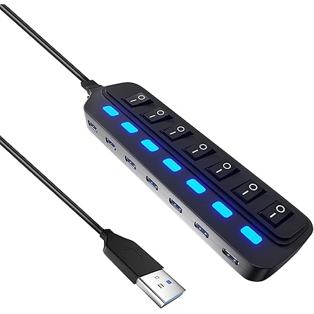 Amazon.com: ONFINIO USB Hub 3.0, 7 Port USB Hub Splitter with ...