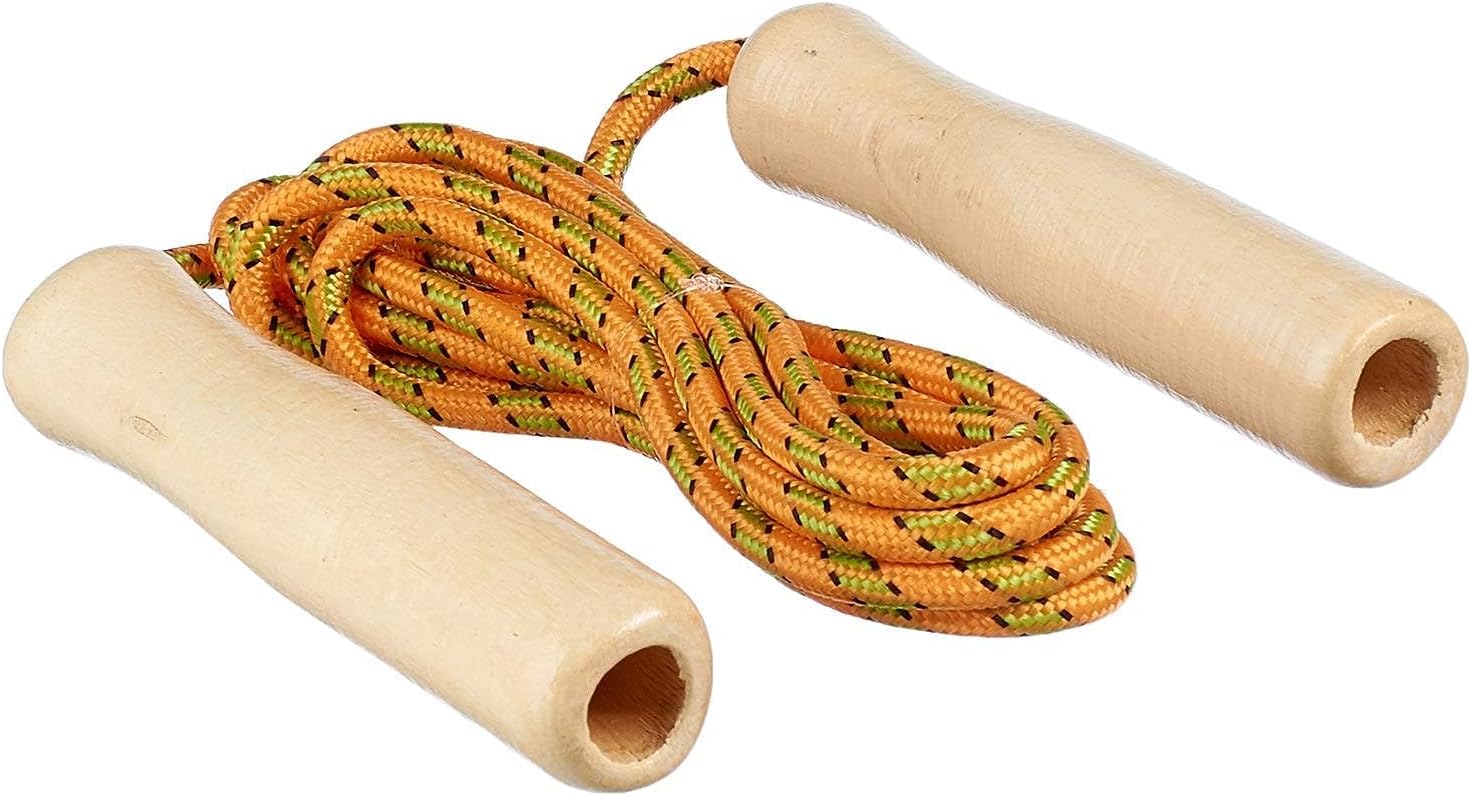 Generic Jump Rope with Wooden Handle - Orange and Beige: Buy Online at ...