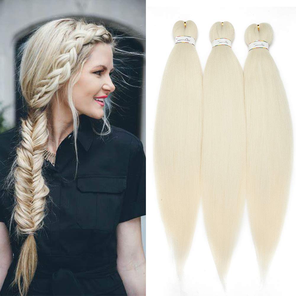 Buy 3 Packs EZ Pre-stretched Braiding Hair Easy Braid Professional Itch ...