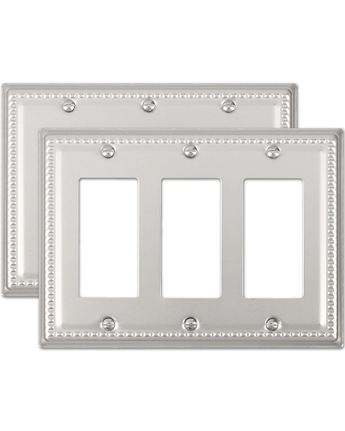 Snapklik.com : 2-Pack Triple Decorator Wall Plate, Metal Outlet Cover ...