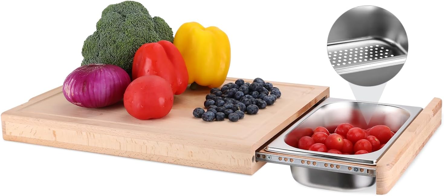 Amazon.com: TOPHDY Expandable Beechwood Cutting Board - Kitchen Cutting ...