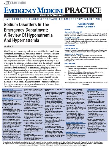 Emergency Medicine Practice: Sodium Disorders In The Emergency ...