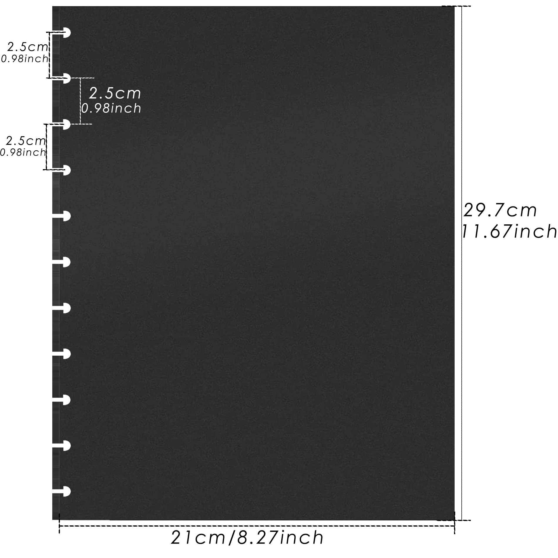 Snapklik.com : A4 Black Cardstock Refills, 60 Sheet/120 Page 11 Hole ...